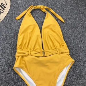 luxyville | Swim | 93 Yellow Halter Monokini | Poshmark